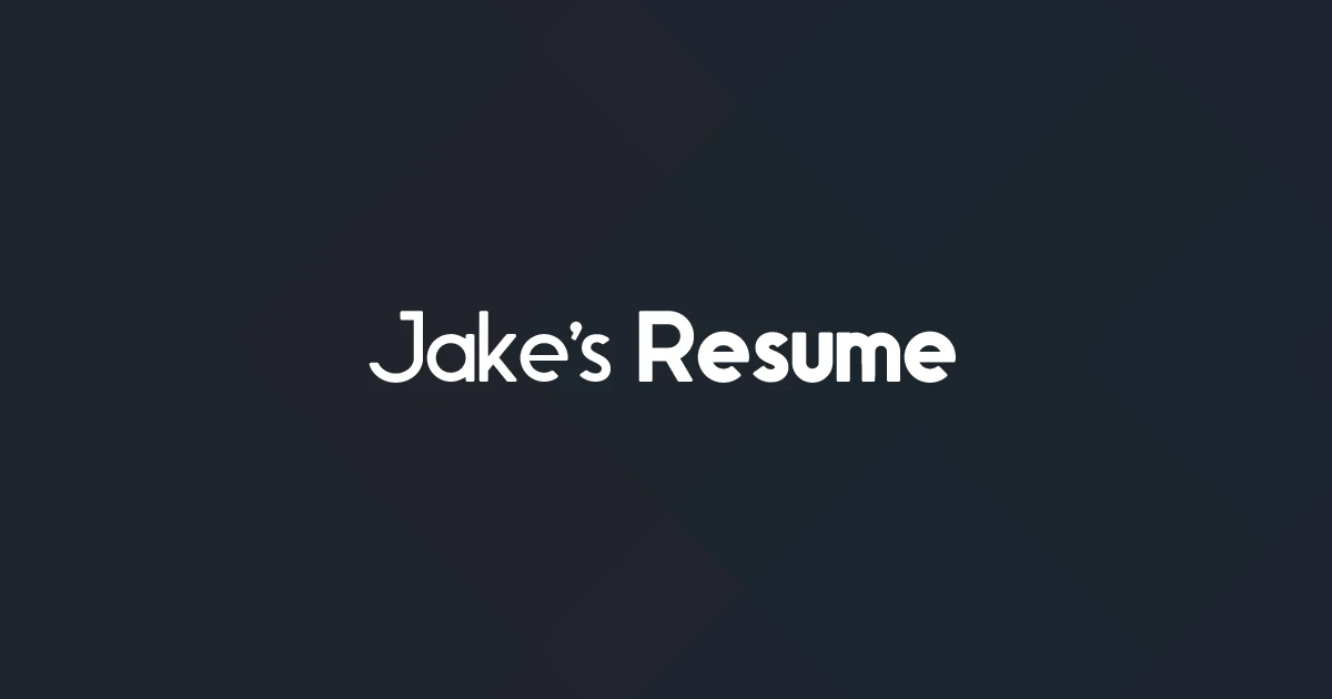 Jake's Resume - Free Resume Template 📝